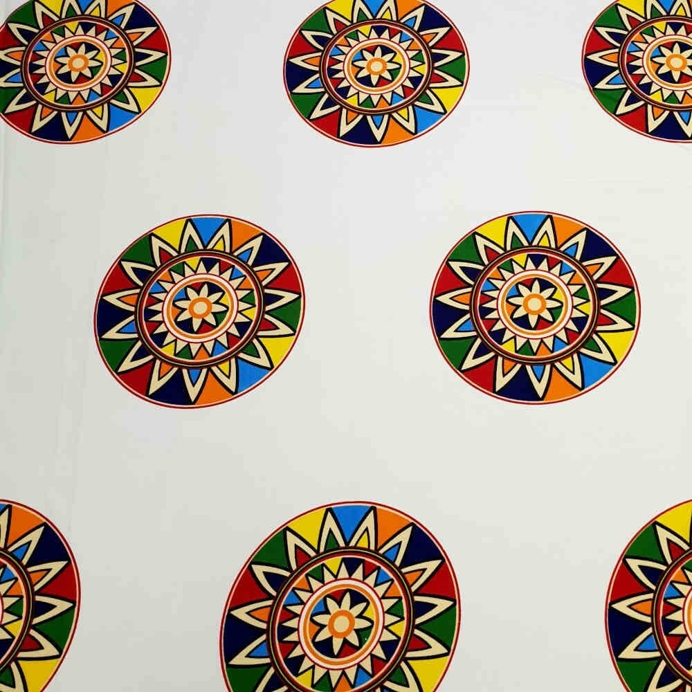 Printed Mini-Matt – Ethnic – White | Curtain Dream