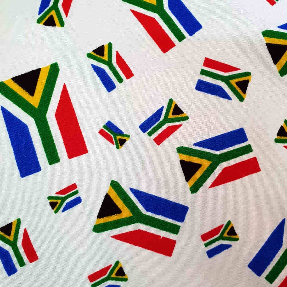 Printed Poly Cotton – SA Flag | Curtain Dream