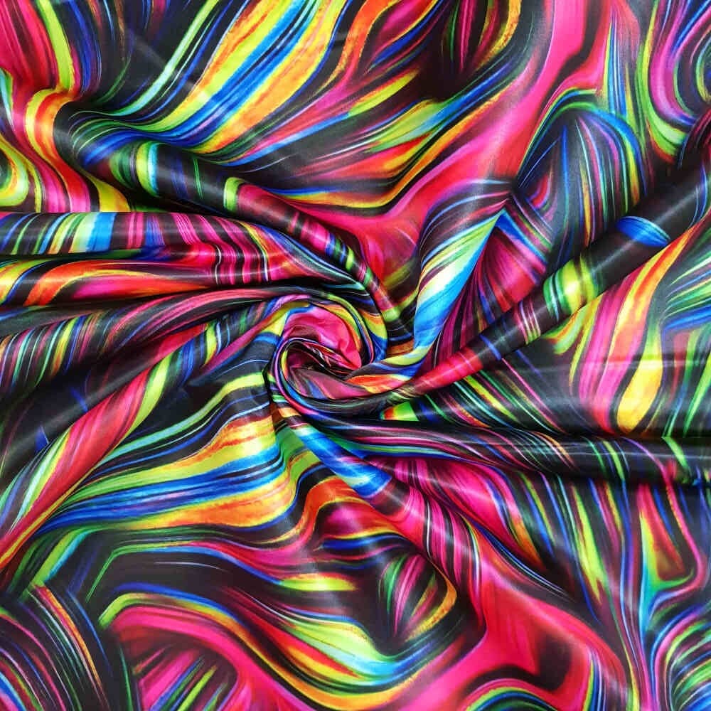 Techni Colored Duchess Satin – Abstract | Curtain Dream