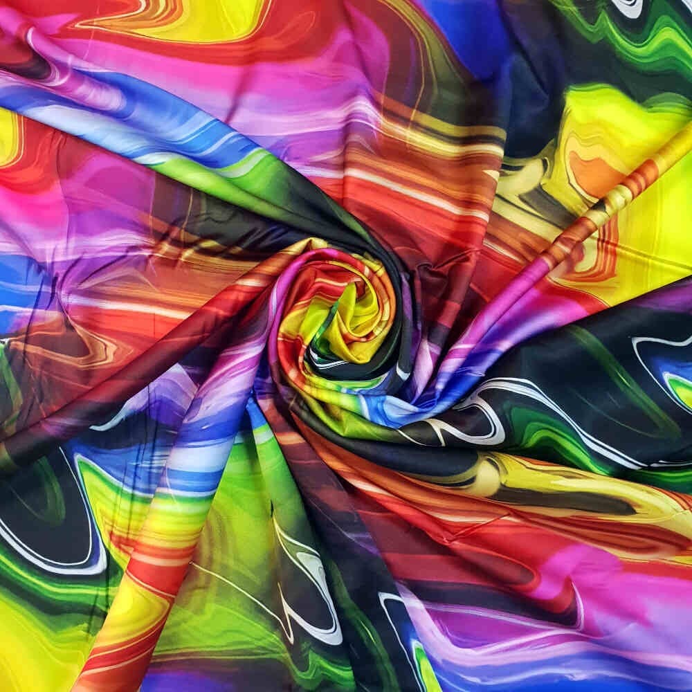 Techni Colored Duchess Satin – Abstract | Curtain Dream