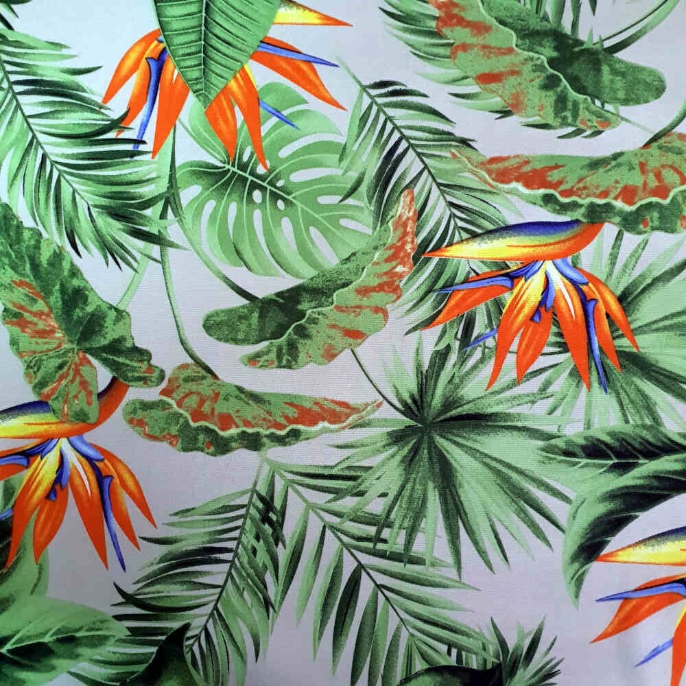 Printed Mini-Matt – Tropical – Grey | Curtain Dream
