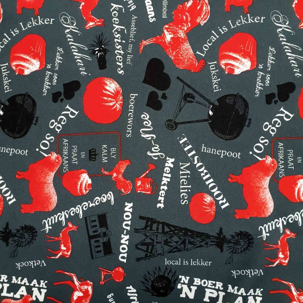 Printed Mini-Matt – Afrikaans – Dark Grey | Curtain Dream