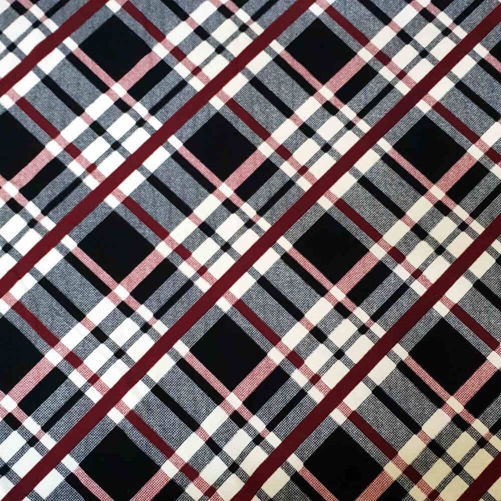 Printed Liverpool Crepe – Check – 2 | Curtain Dream