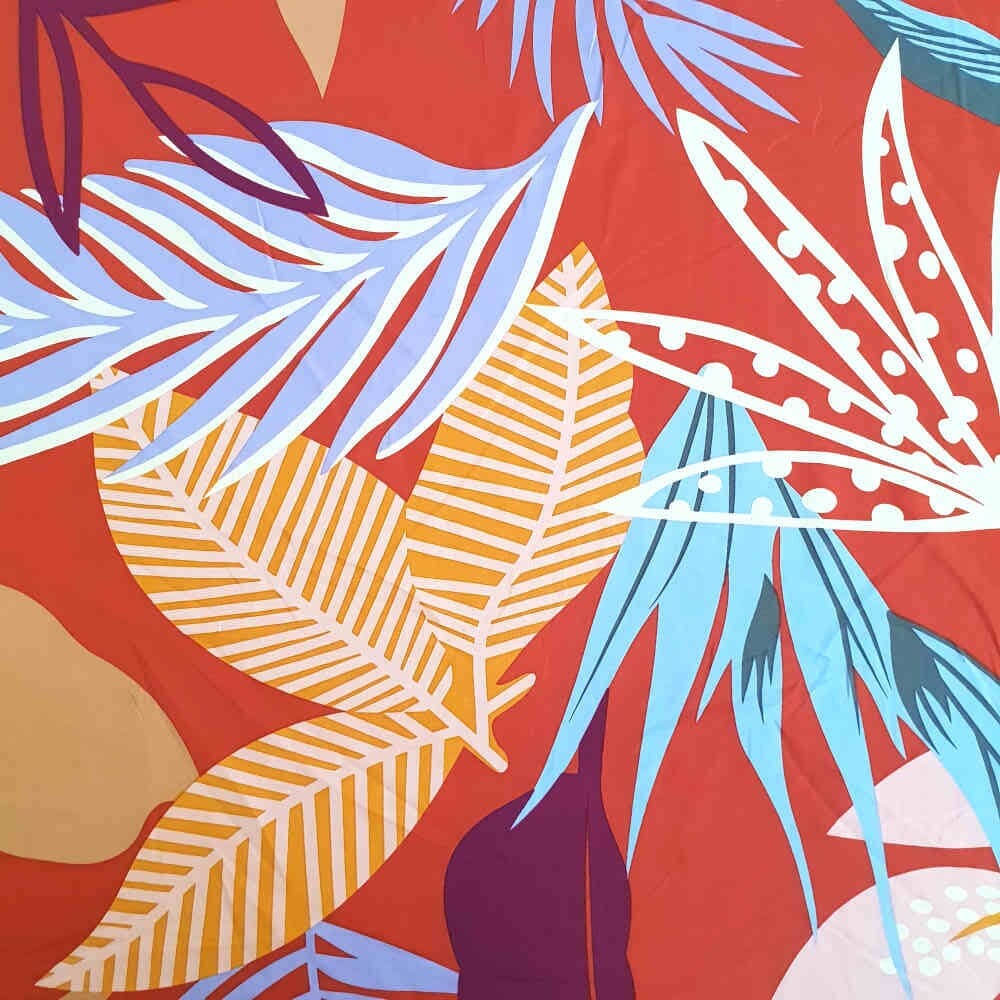 Printed Rayon Poplin – Leaves | Curtain Dream