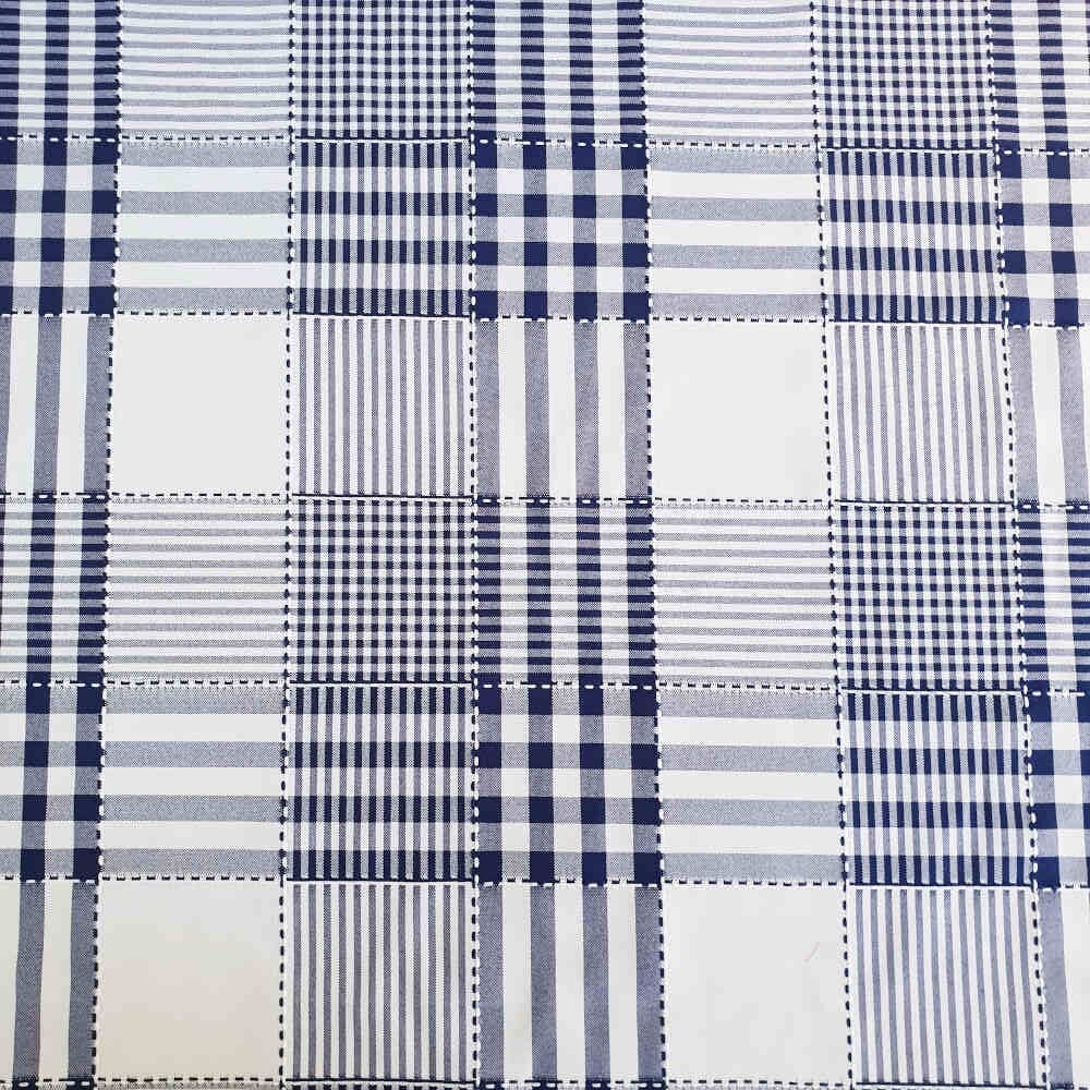 Printed Dobby Mini-Matt – Navy Blue & White | Curtain Dream