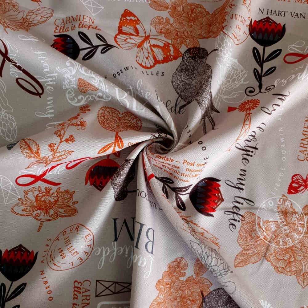 Printed Mini-Matt – Afrikaans – Grey | Curtain Dream