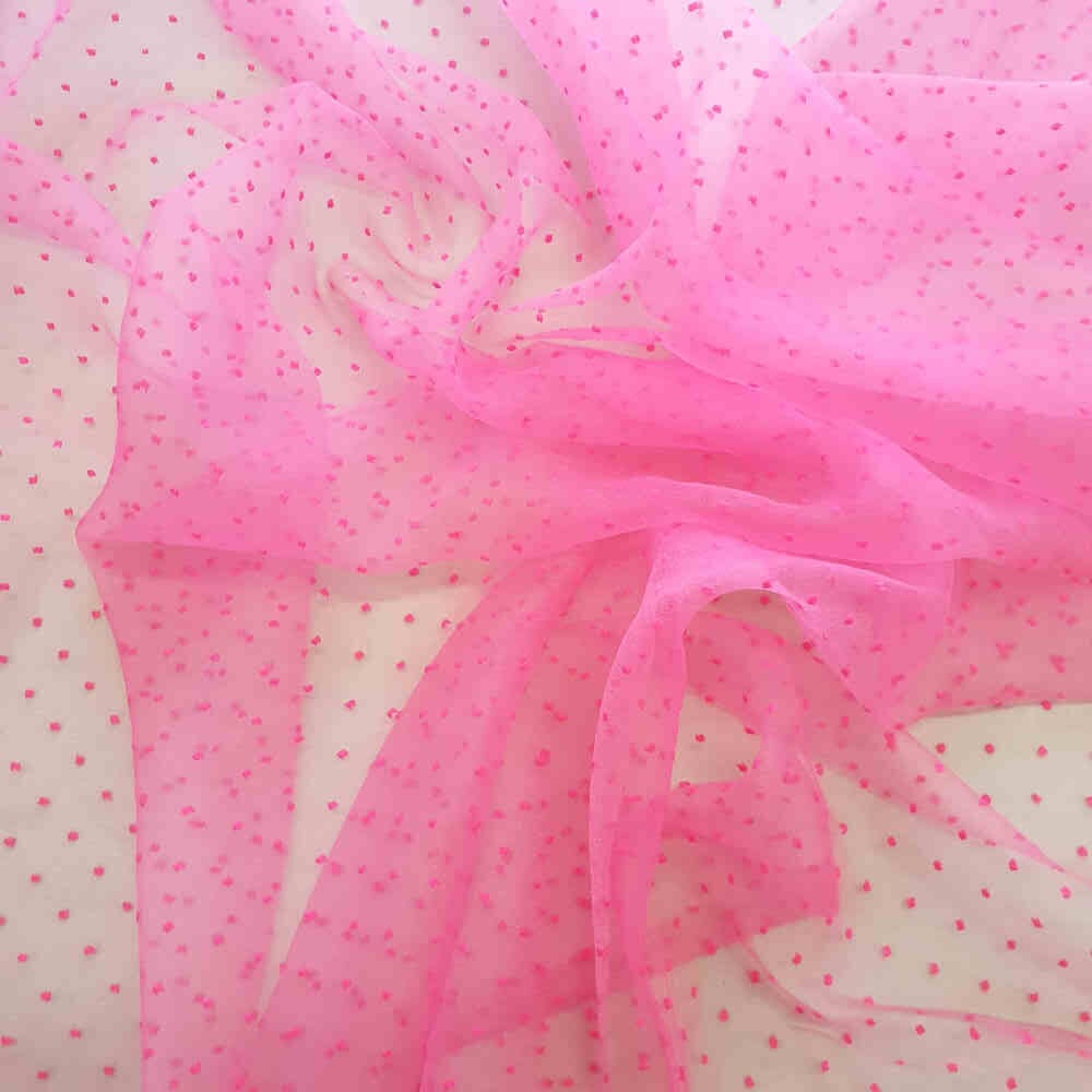 Dobby Organdy Satin – Cerise Pink | Curtain Dream