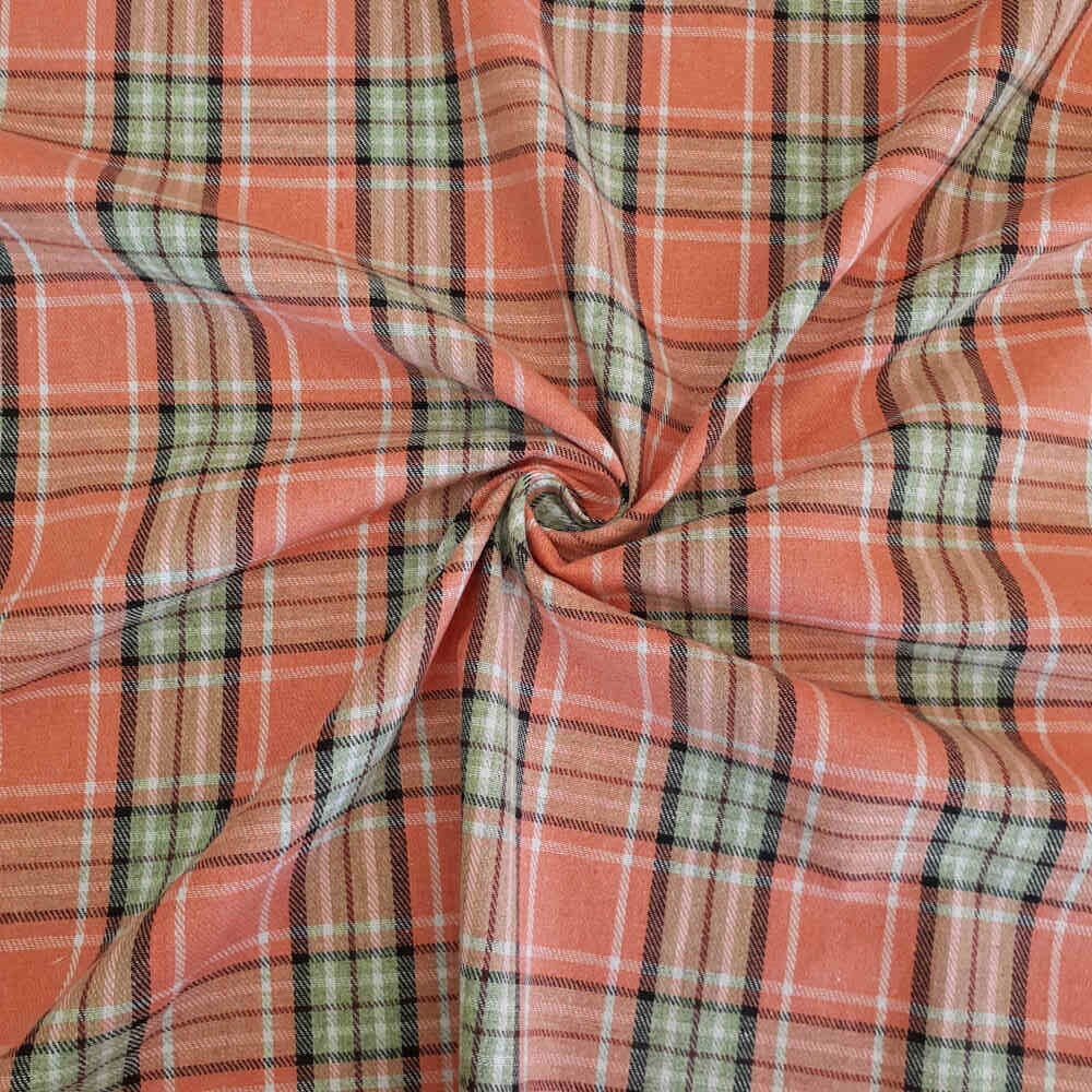 Assorted Winter Checks – Coral | Curtain Dream