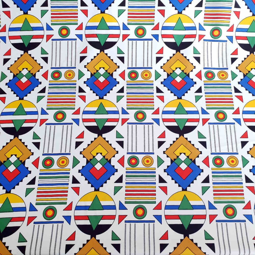 Printed Mini-Matt – Ethnic – White | Curtain Dream