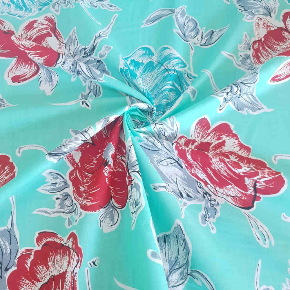 Printed Poly Cotton – Floral | Curtain Dream