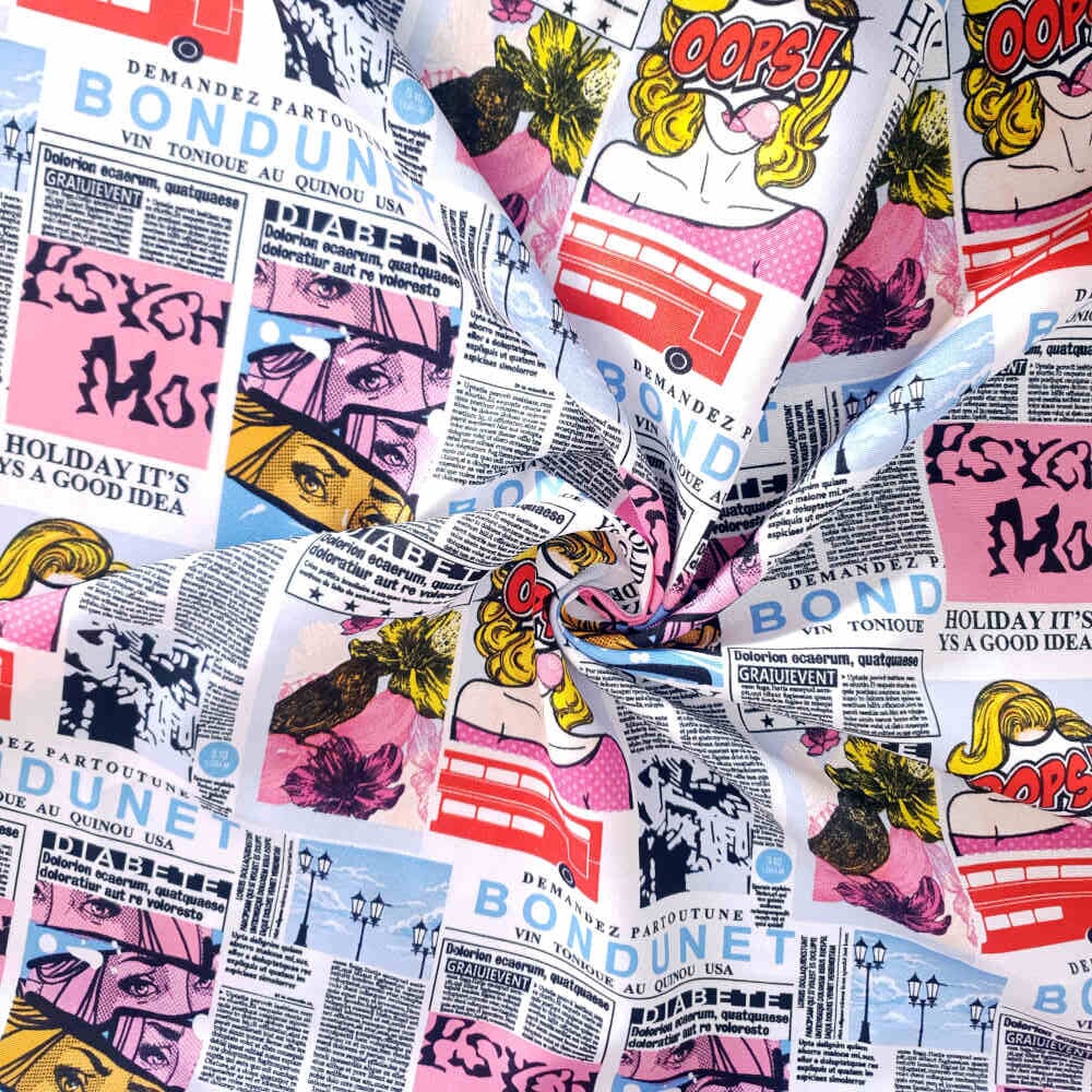 Printed Mini-Matt – News – Pink | Curtain Dream