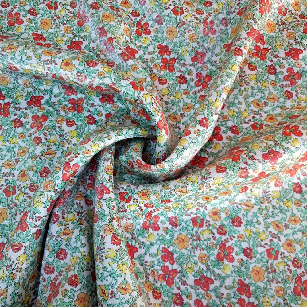 Shimmer Print – Floral – Red | Curtain Dream