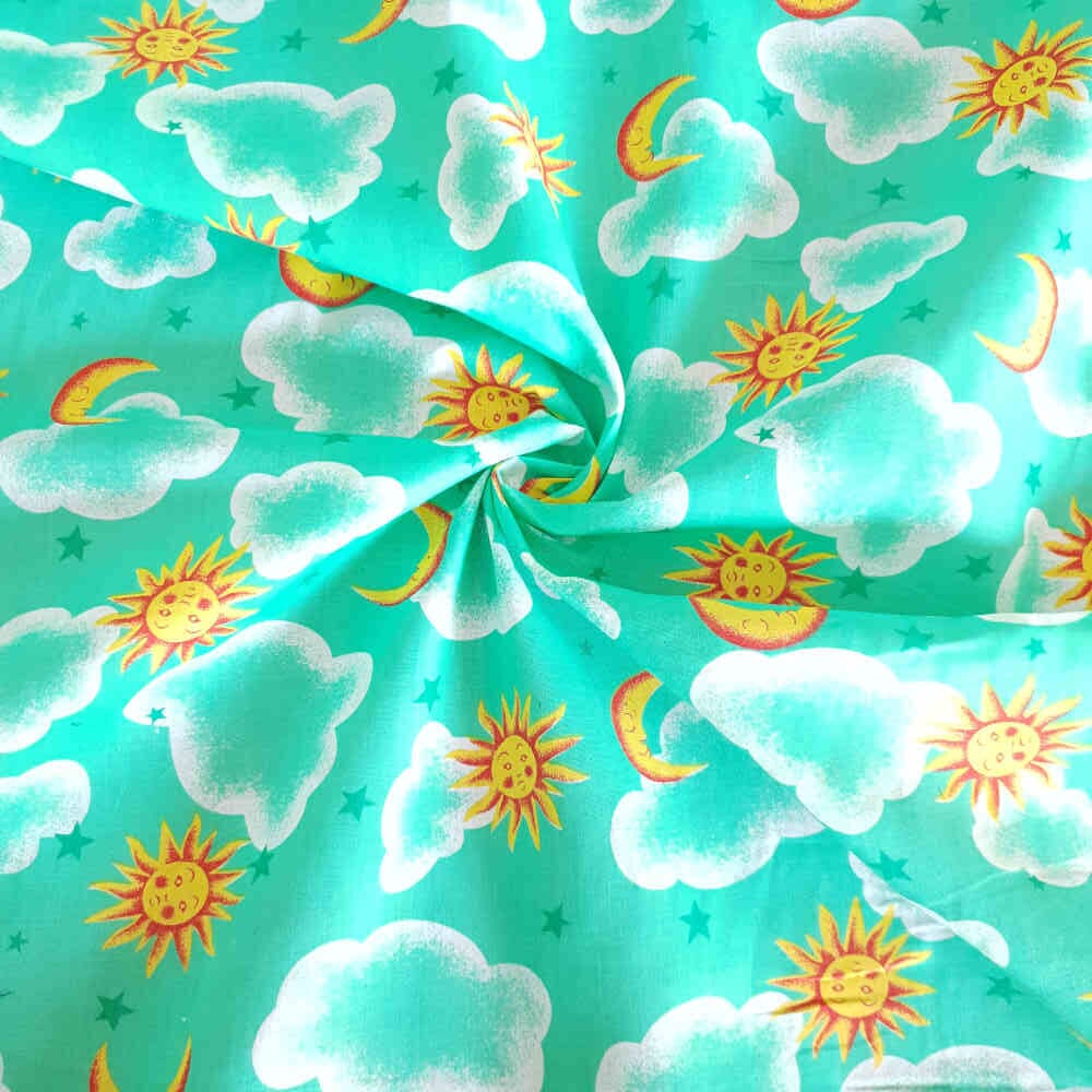 Printed Poly Cotton – Sun & Moon | Curtain Dream