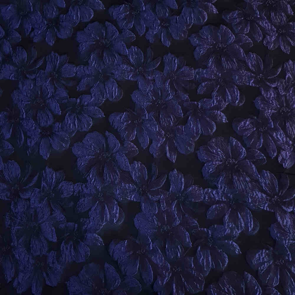 Venice Flower Brocade – Navy Blue | Curtain Dream