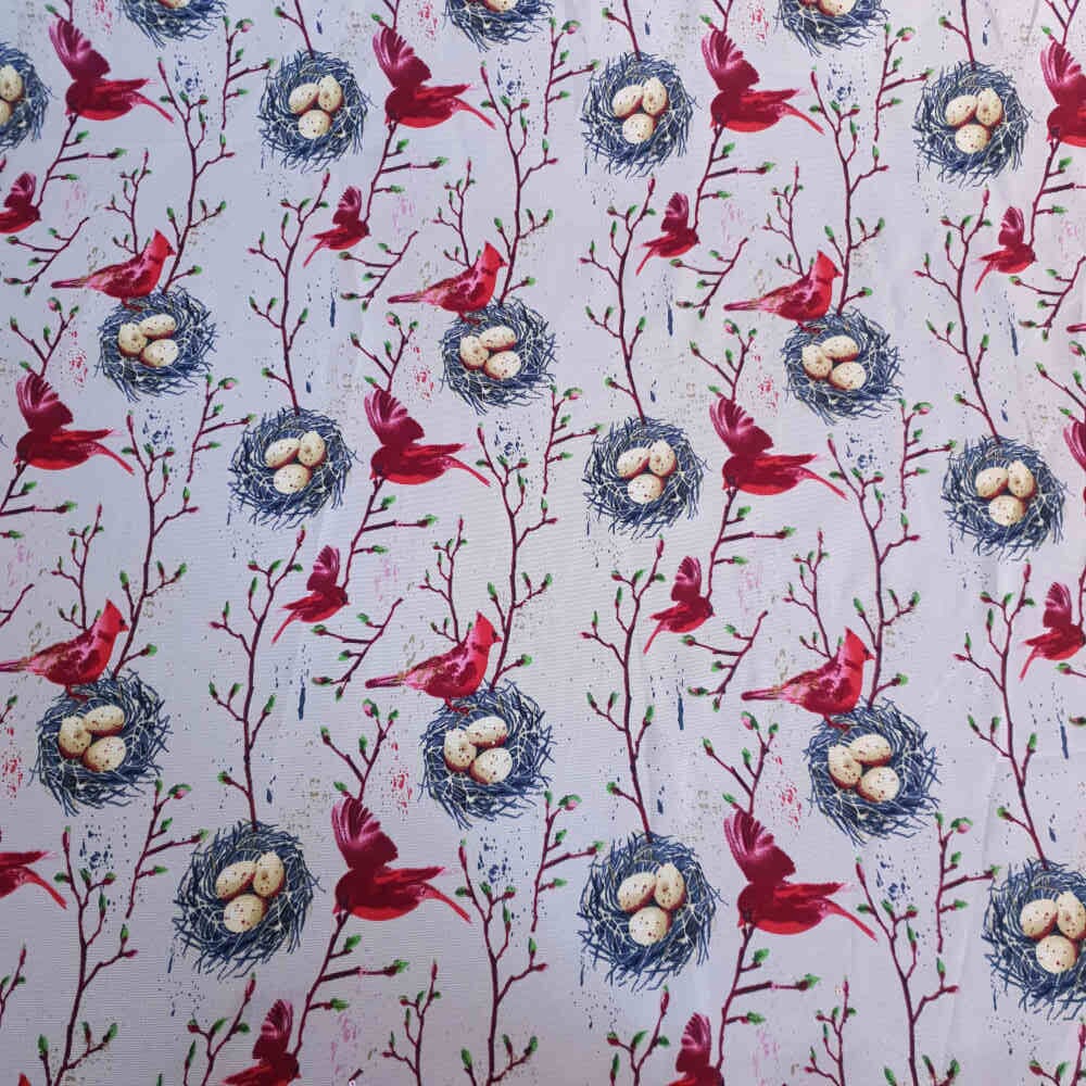 Printed Mini-Matt – Birds – Light Grey | Curtain Dream