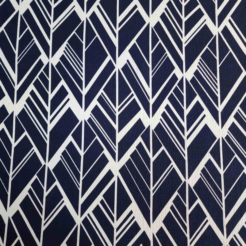 Rayon Slub – Abstract – Navy Blue | Curtain Dream