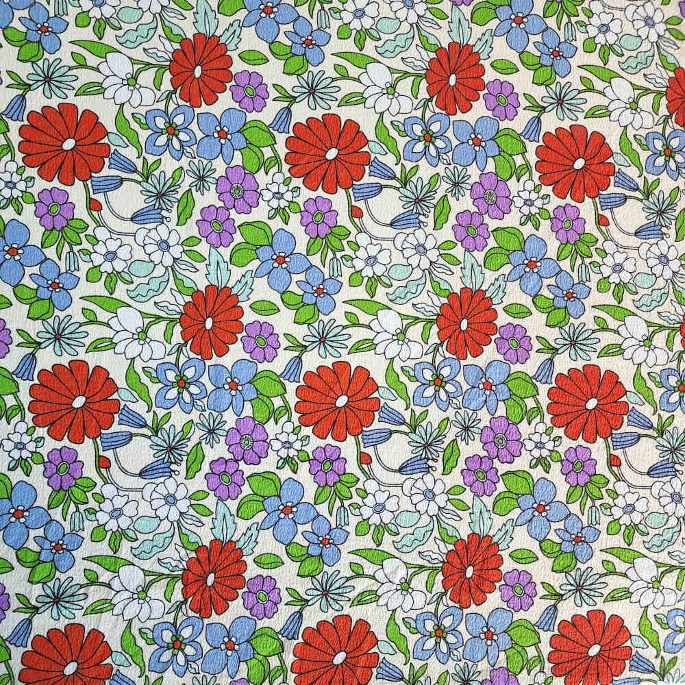 Rayon Slub – Floral – Cream | Curtain Dream