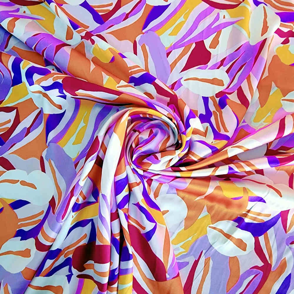 Printed Dull Satin – Floral – Purple | Curtain Dream