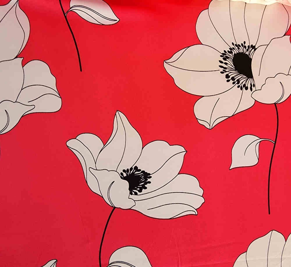 Printed Dull Satin – Floral – Pink | Curtain Dream