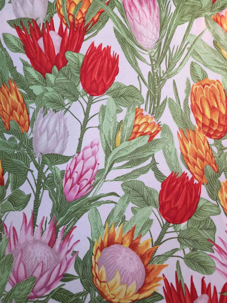 Printed Mini-Matt – Protea – White | Curtain Dream