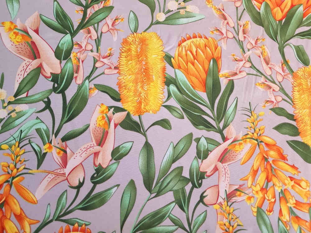 Printed Mini-Matt – Protea – Grey | Curtain Dream