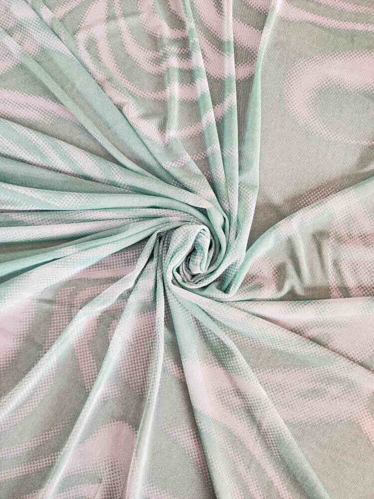 Printed Power Mesh – Abstract – Sage | Curtain Dream