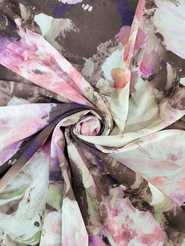 Printed Power Mesh – Floral – Multi-Colored | Curtain Dream