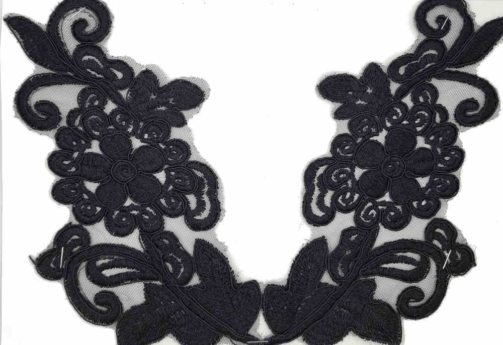 Applique Motifs – Black – HEJ019 (1 x Pair) | Curtain Dream