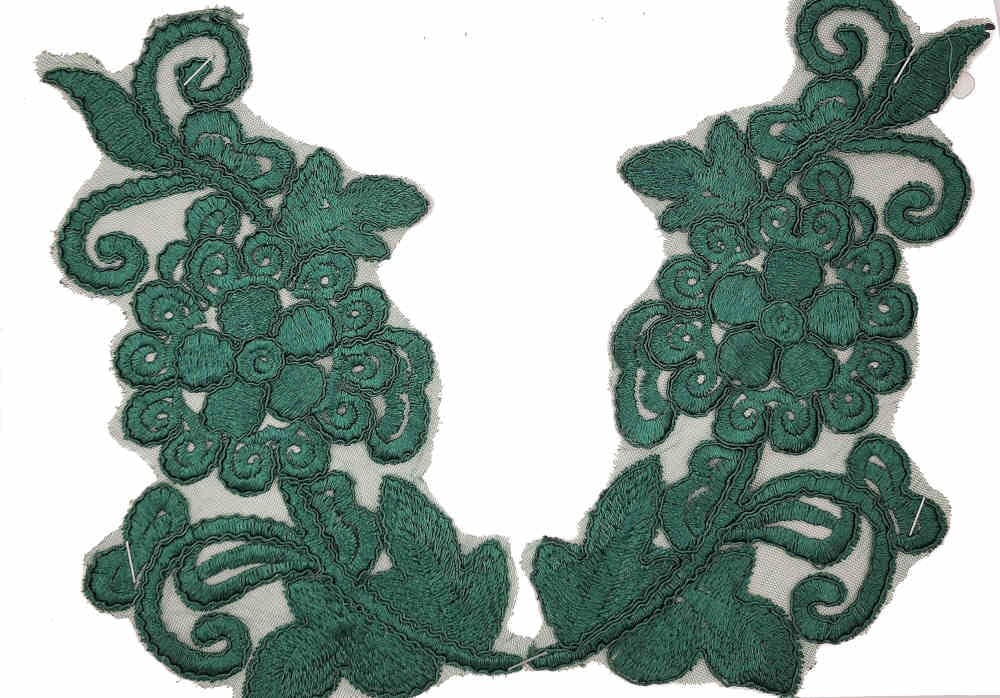 Applique Motifs – Bottle Green – HEJ019 (1 x Pair) | Curtain Dream