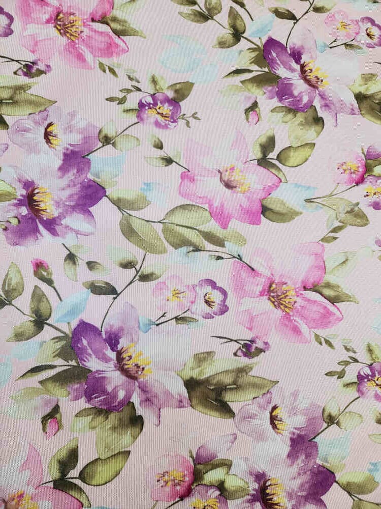 Printed Power Mesh – Floral – Multi-Colored | Curtain Dream