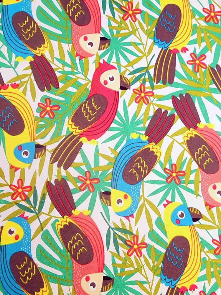 Printed Mini-Matt – Birds – Aqua | Curtain Dream