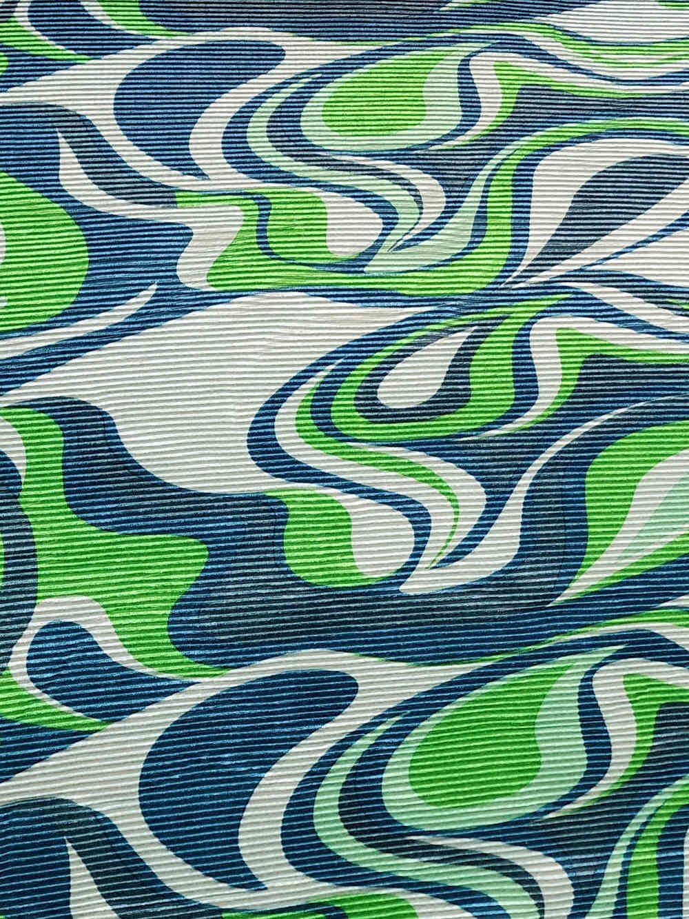 Printed Plisse Satin – Green | Curtain Dream