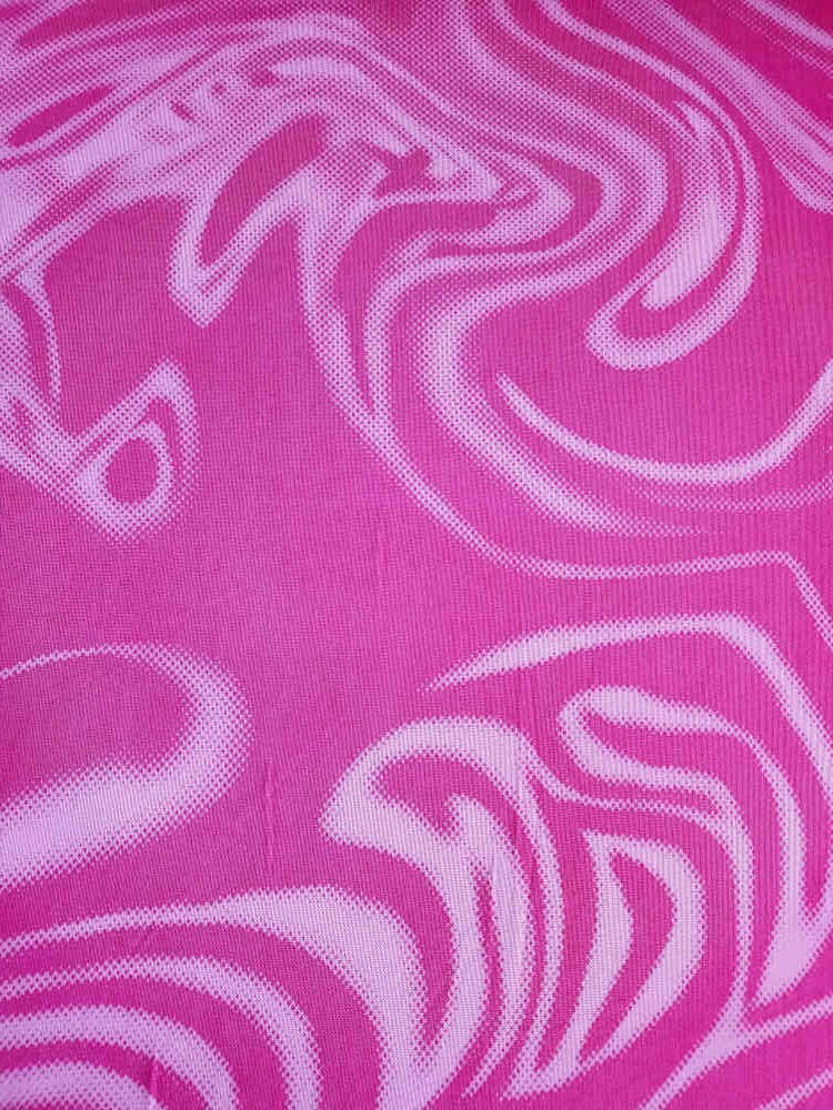 Printed Power Mesh – Abstract – Cerise Pink | Curtain Dream
