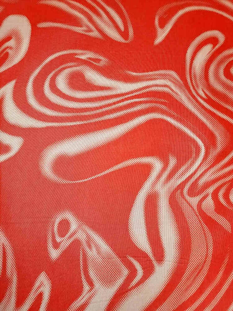 Printed Power Mesh – Abstract – Orange | Curtain Dream