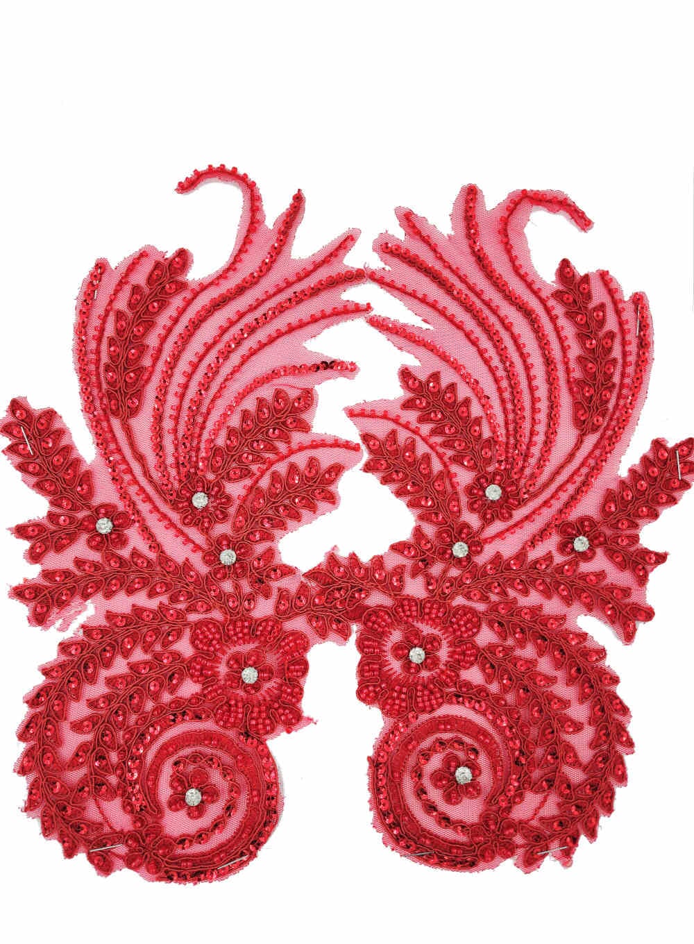 Applique Motifs – Maroon – XDH3867 (1 x Pair) | Curtain Dream