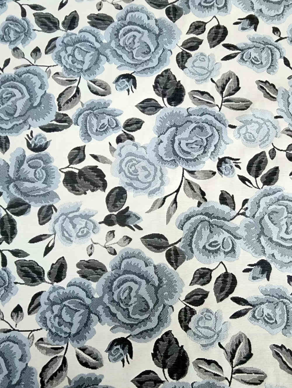 Rose Brocade – Sky Blue | Curtain Dream