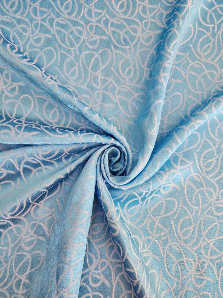 Embossed Charmeuse Satin – Powder Blue | Curtain Dream