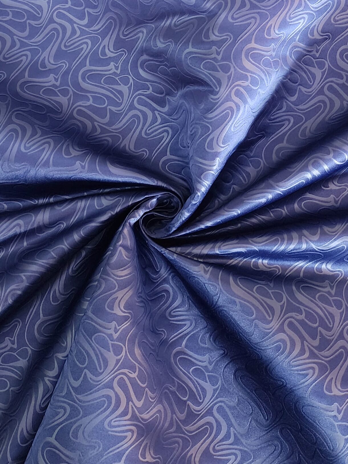 Embossed Duchess Satin – Navy Blue | Curtain Dream
