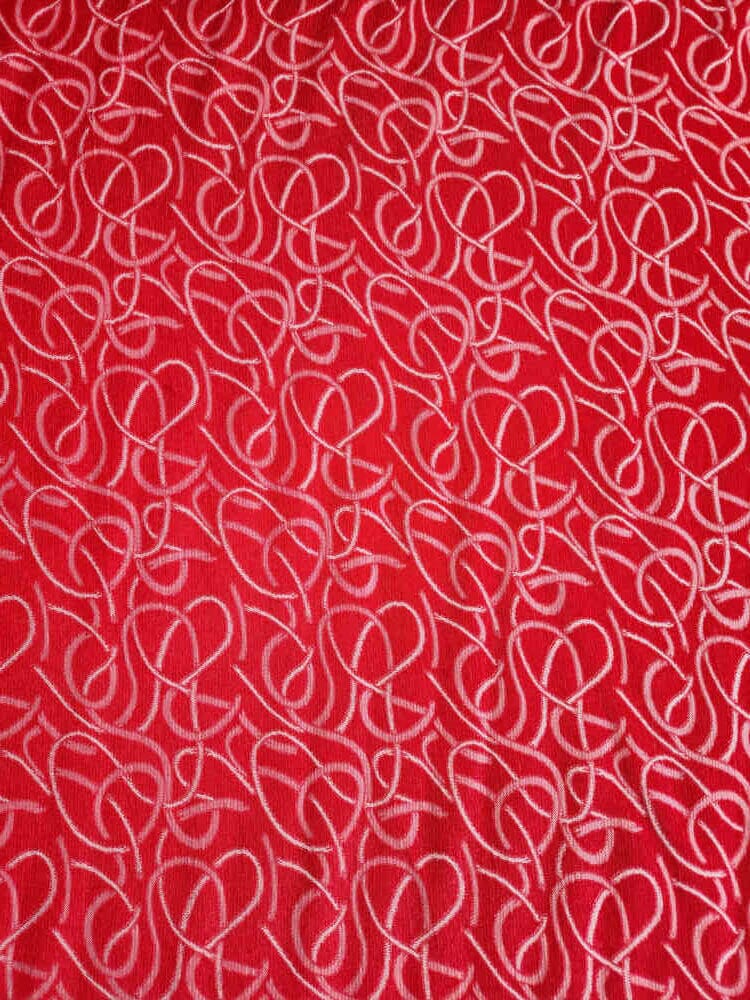 Embossed Charmeuse Satin – Red | Curtain Dream