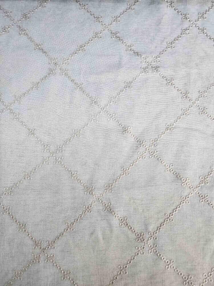 Embroidered Linen Voile – Grey | Curtain Dream