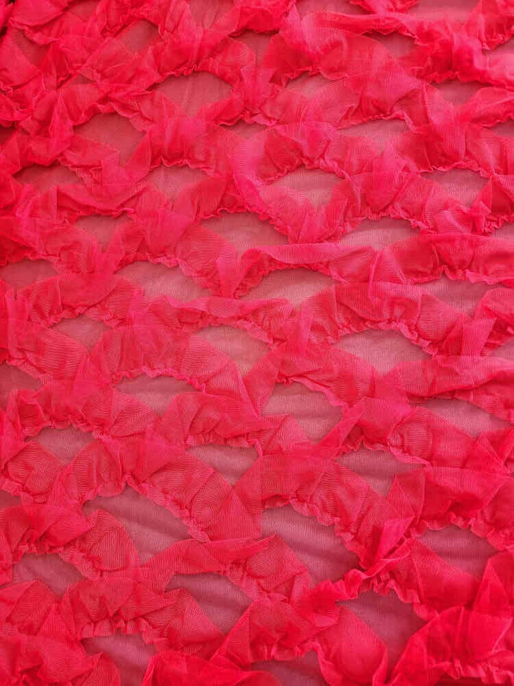 Ruffle Tulle – Red | Curtain Dream