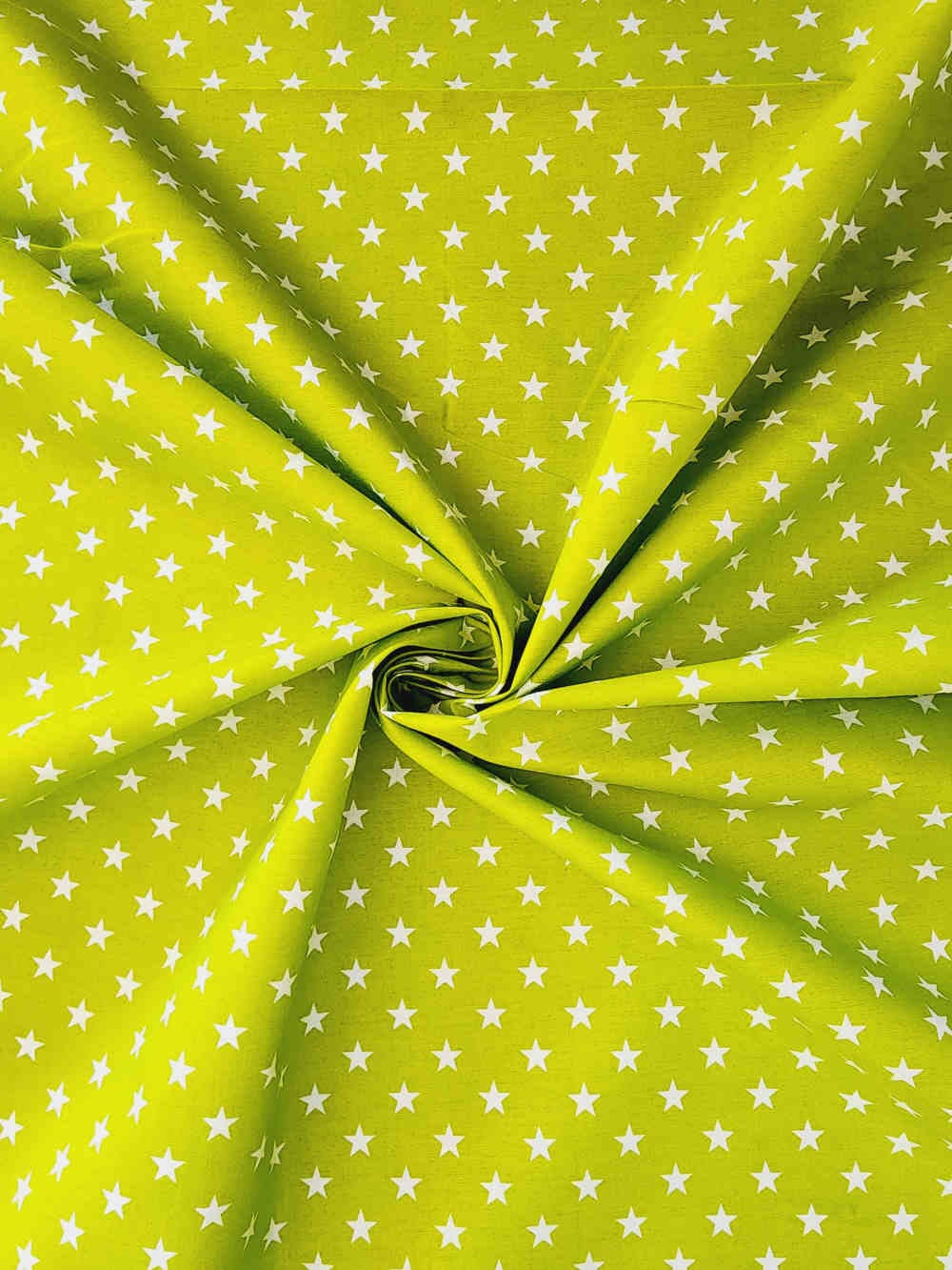 Printed Poly Cotton – Lime – Stars | Curtain Dream