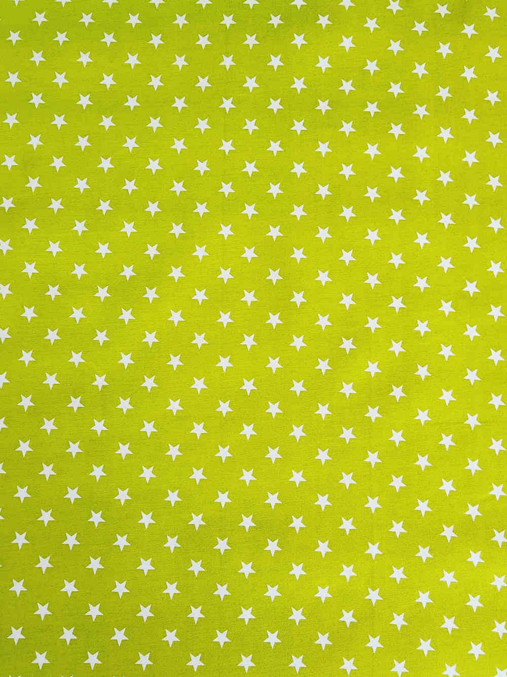 Printed Poly Cotton – Lime – Stars | Curtain Dream