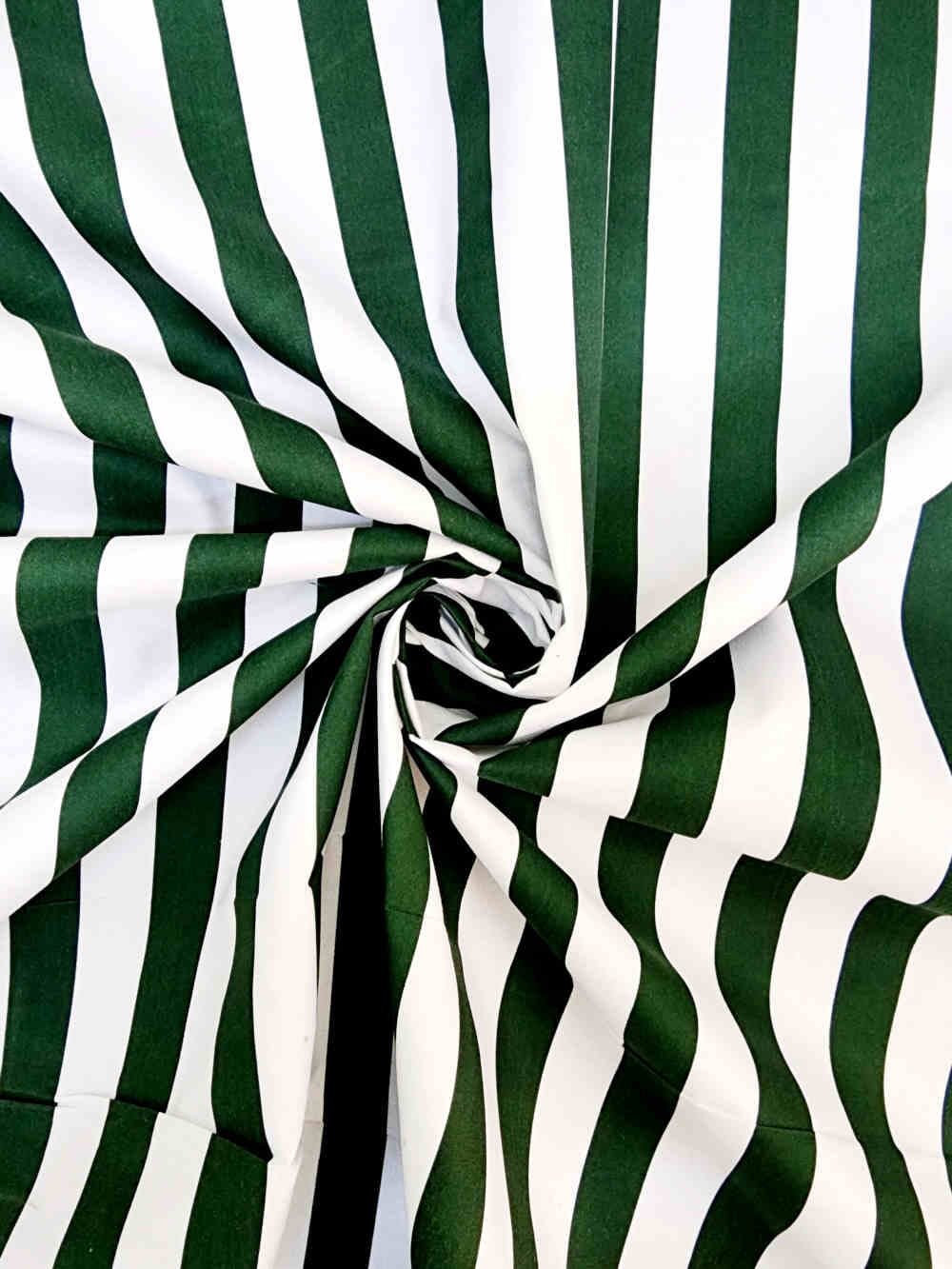 Printed Poly Cotton – Bottle Green – Stripes | Curtain Dream