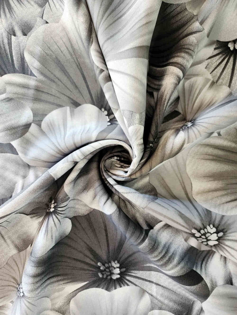 Printed Mini-Matt – Floral – Grey | Curtain Dream