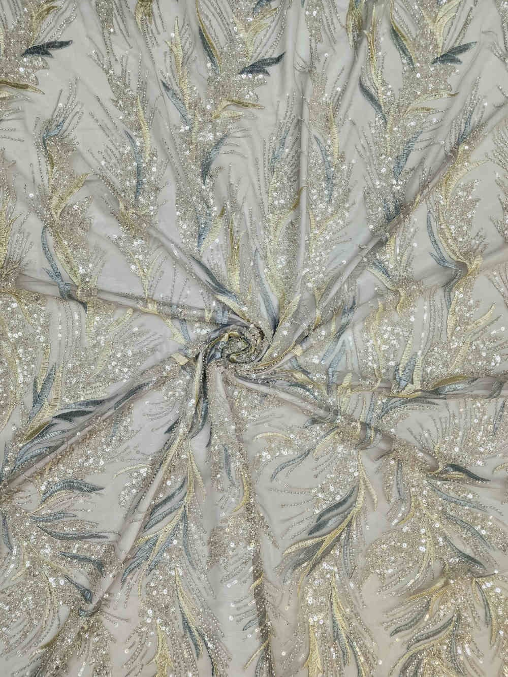 Two Tone Fern Tulle – Silver | Curtain Dream