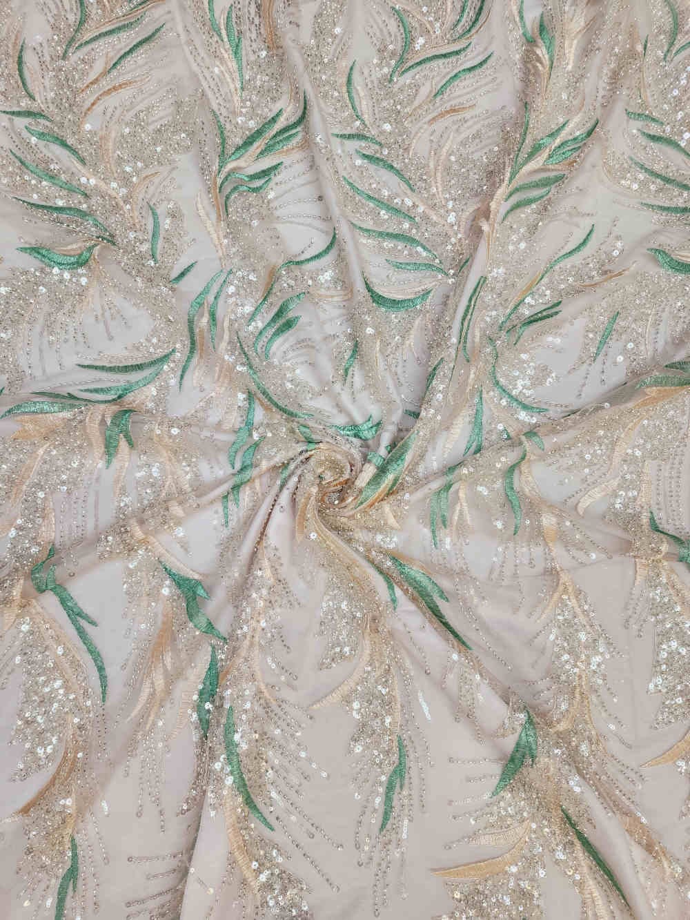 Two Tone Fern Tulle – Peach | Curtain Dream