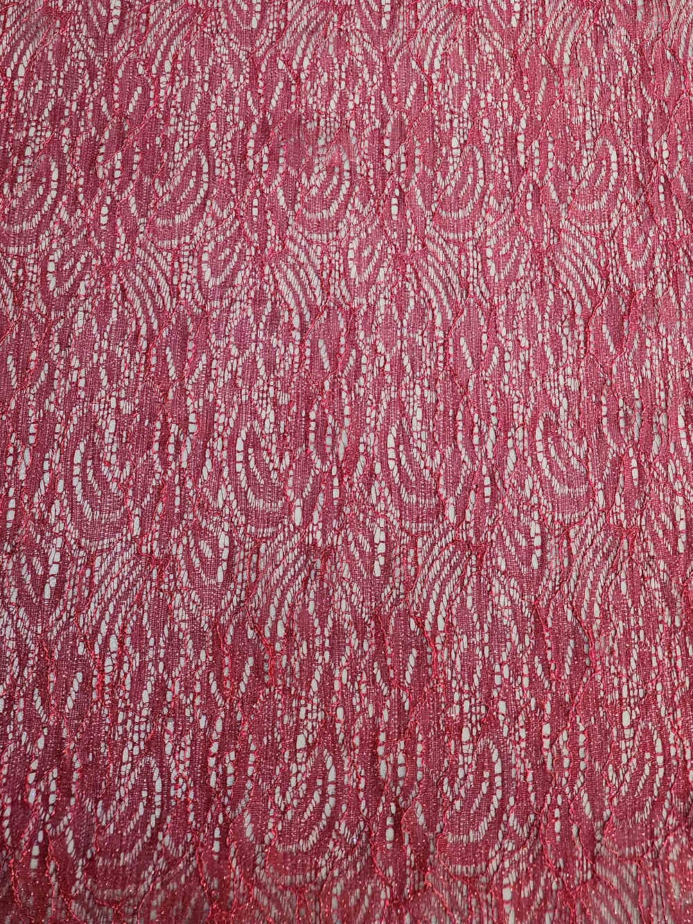 Metallic Crochet Lace – Maroon | Curtain Dream