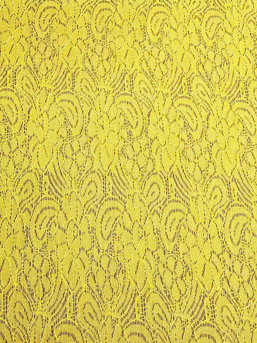 Metallic Crochet Lace – Yellow | Curtain Dream