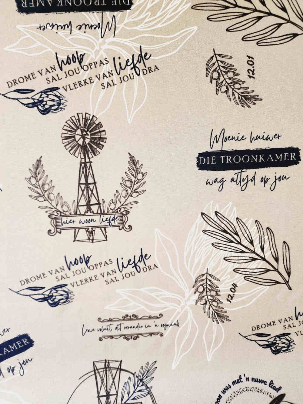 Printed Mini-Matt – Afrikaans – Grey | Curtain Dream
